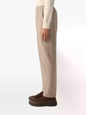 Zegna Light Taupe Mélange Wool Silk And Cashmere Pants