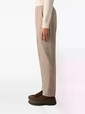 Zegna Light Taupe Mélange Wool Silk And Cashmere Pants - Neutrals