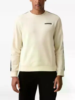 EA7 Logo-patch Tape-detail Sweatshirt - Neutrals