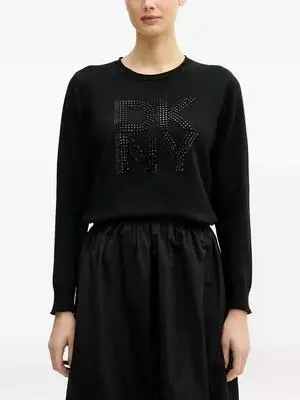 Dkny Embellished Knitted Jumper - Black