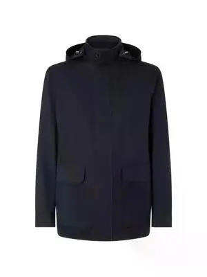 Zegna Navy Microfiber Motorin 300cc Car Coat - Blue