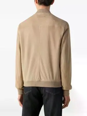 Zegna Light Taupe Suede Bomber