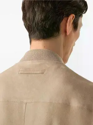 Zegna Light Taupe Suede Bomber