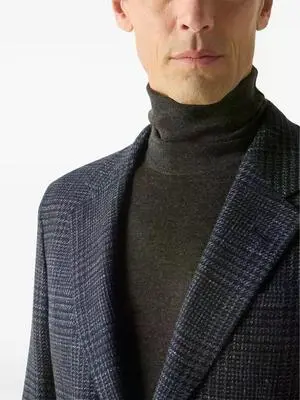 Zegna Navy Cashmere Silk And Linen Jacket