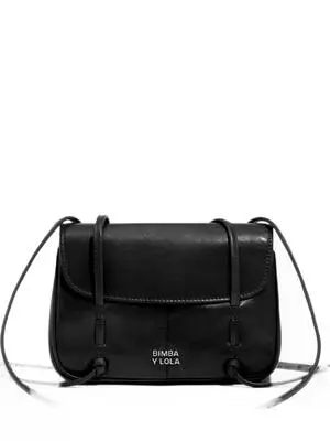Bimba Y Lola Leather Mini Flap Bag - Black