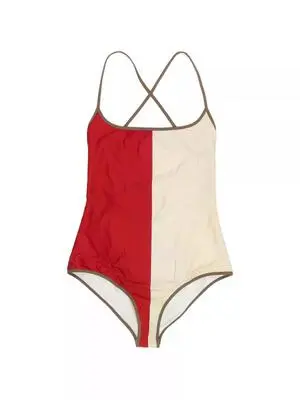 Bimba Y Lola Two-tone Swimsuit In And Ivory - Red