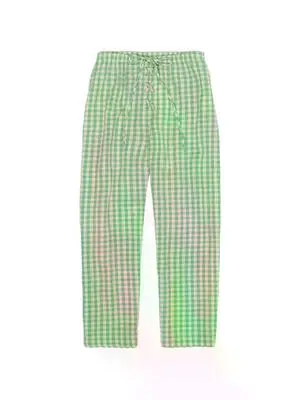 Bimba Y Lola Checked Corset-waist Trousers - Green