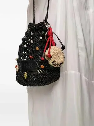 Bimba Y Lola Natural Raffia-effect Seashell Keyring