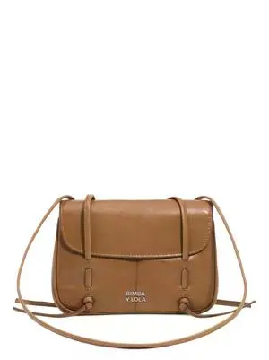 Bimba Y Lola Honey Leather Mini Flap Bag - Brown