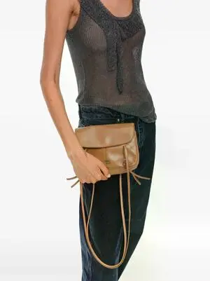 Bimba Y Lola Honey Leather Mini Flap Bag
