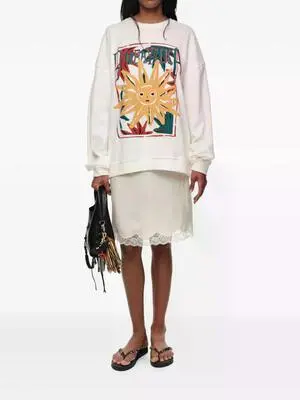 Bimba Y Lola Sun Logo Sweatshirt Ivory Towel