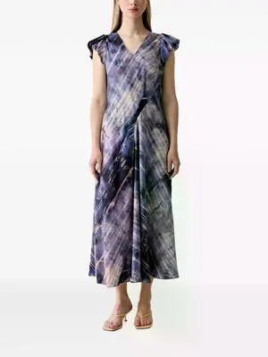 Dkny Tie-dye Cap-sleeve Midi Dress