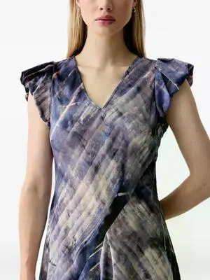 Dkny Tie-dye Cap-sleeve Midi Dress