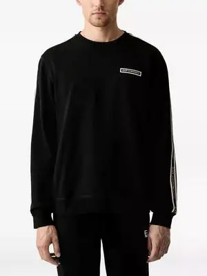EA7 Logo-patch Tape-detail Sweatshirt - Black