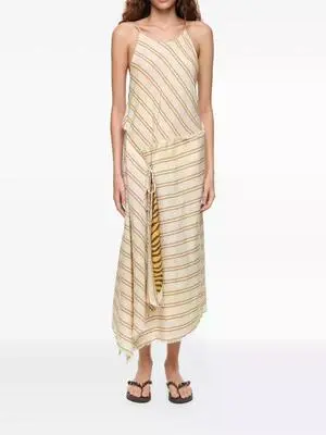 Bimba Y Lola Sarong Dress With Sand Striped Print Lining - Neutrals