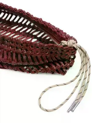 Bimba Y Lola Dark Cherry Plaited Leather Handbag