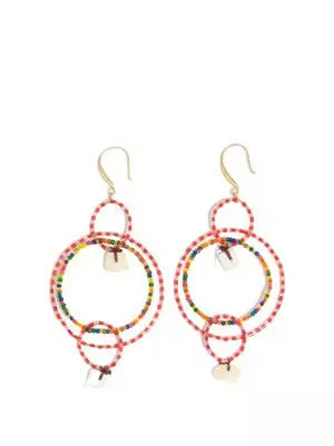 Bimba Y Lola Multicolour Beads And Mother-of-pearl Earrings - Gold