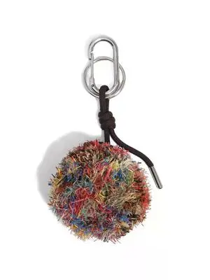 Bimba Y Lola Multicolor Raffia Pompom Keyring - Brown
