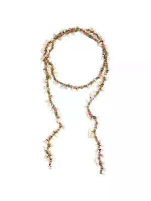 Bimba Y Lola Beads And Mother-of-pearl Necklace - Brown