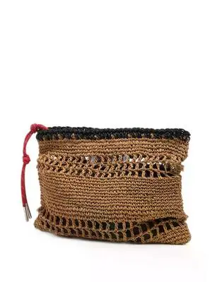 Bimba Y Lola Medium Dark Natural Raffia-effect Handbag