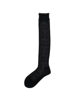 ANTIPAST Floral-pattern Knit Socks - Black