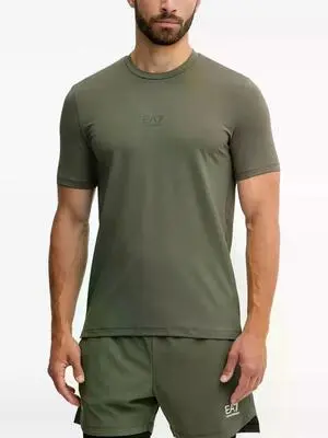 EA7 Logo-print Crew-neck T-shirt - Green