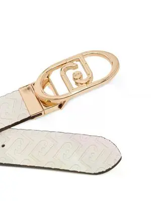 LIU JO Embossed Logo Belt With Gold-Tone Hardware