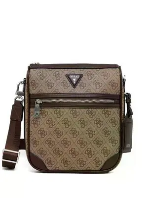 Guess Milano Monogram-print Crossbody Bag - Neutrals