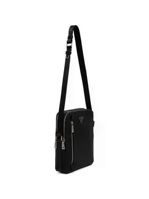 Guess Logo-plaque Saffiano-effect Crossbody Bag