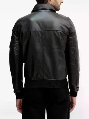 Alpha Industries Logo Patch Leather Jacket
