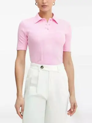 Iceberg Logo-embroidered Ribbed-knit Polo Shirt