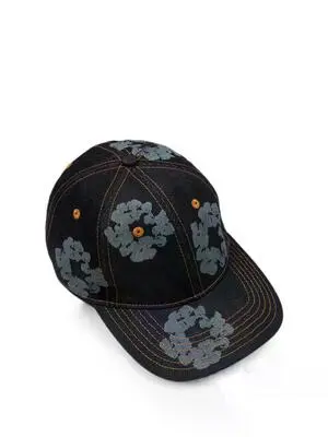 DENIM TEARS Wreath Denim Cap - Black