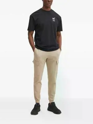 EA7 Logo-print Cuffed Cargo Pants