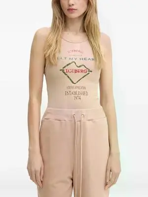 Iceberg Ribbed-knit Graphic Tank Top - Pink
