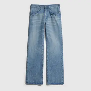 Gucci Flared Denim Pants With Horsebit Detail