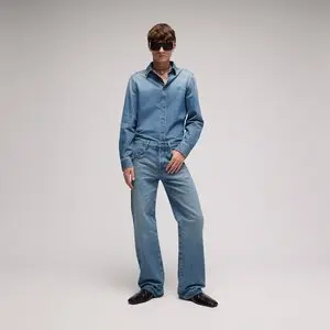 Gucci Flared Denim Pants With Horsebit Detail