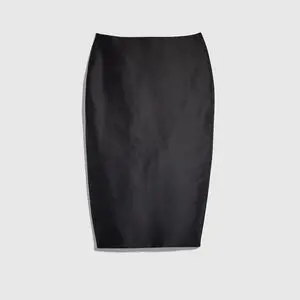 Gucci Fine Silk Faille Midi Skirt With Back Vent - Black