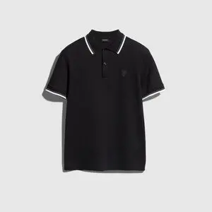 Gucci Cotton Piquet Polo Shirt With Embroidery - Black