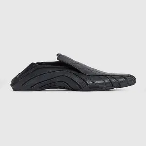 Gucci Leather Slip-on Sneakers With Web Detail