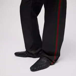 Gucci Leather Slip-on Sneakers With Web Detail