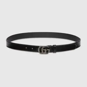 Gucci Belt With Double G Buckle Leather - Black