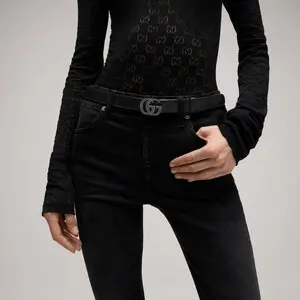 Gucci Belt With Double G Buckle - Black