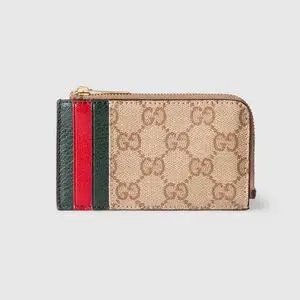 Gucci Card Case With Multicolor Slots Original Gg Fabric - Beige