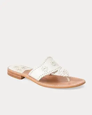 Lilly Pulitzer® Jack Rogers Jacks Leather Flat Sandal - White