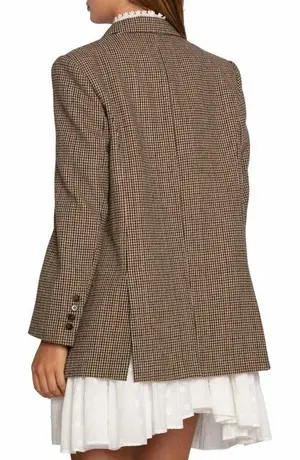 BELLE & BLOOM Double Breasted Plaid Blazer