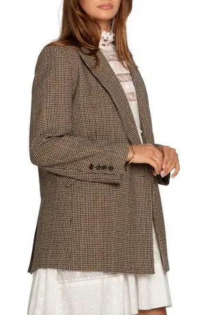 BELLE & BLOOM Double Breasted Plaid Blazer