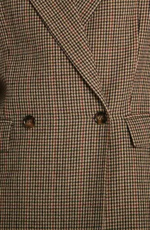BELLE & BLOOM Double Breasted Plaid Blazer