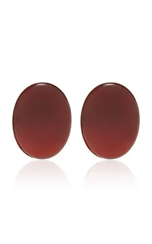 JENNIFER BEHR Audra 18k Gold-plated Brass Carnelian Earrings - Brown
