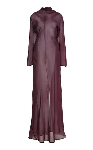 SLOAN Sheer Turtleneck Maxi Dress