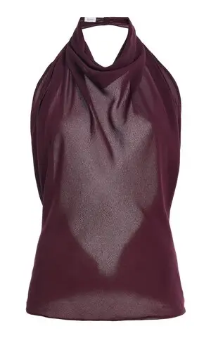 SLOAN Georgette Halterneck Scarf Top